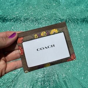 Coach | Accessories | Coach Slim Id Card Case In Brown Signature Canvas ...